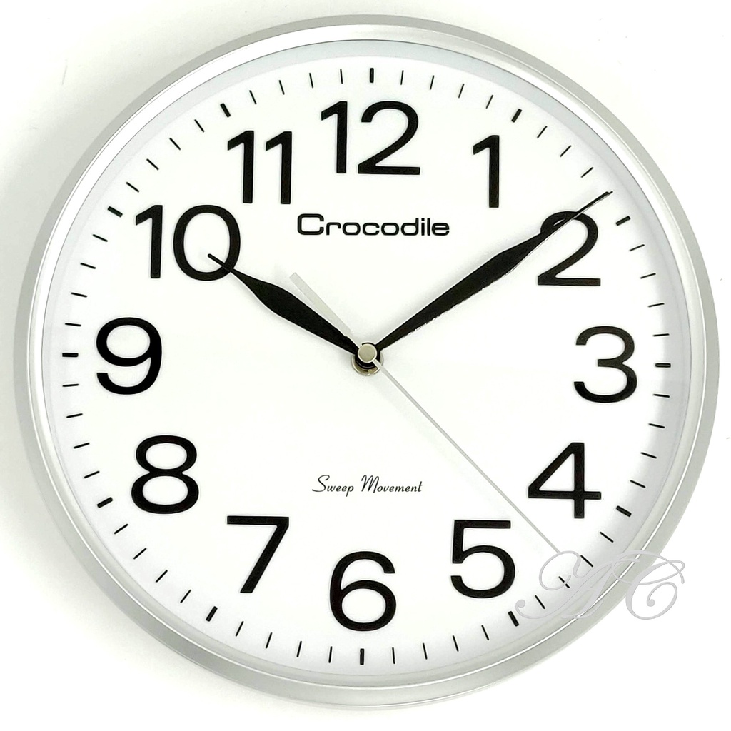 100% ORIGINAL CROCODILE Quiet Sweep 10 inch 25 cm Analogue Wall Clock ...