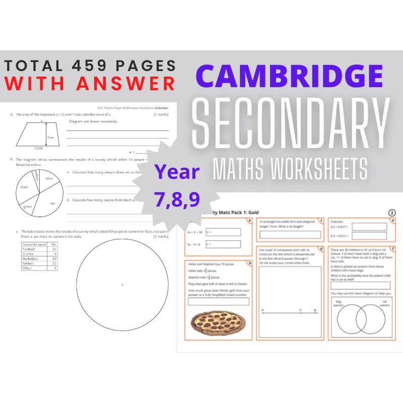 Cambridge Lower Secondary (KS3) Mathematics Worksheets *PDF | Shopee ...