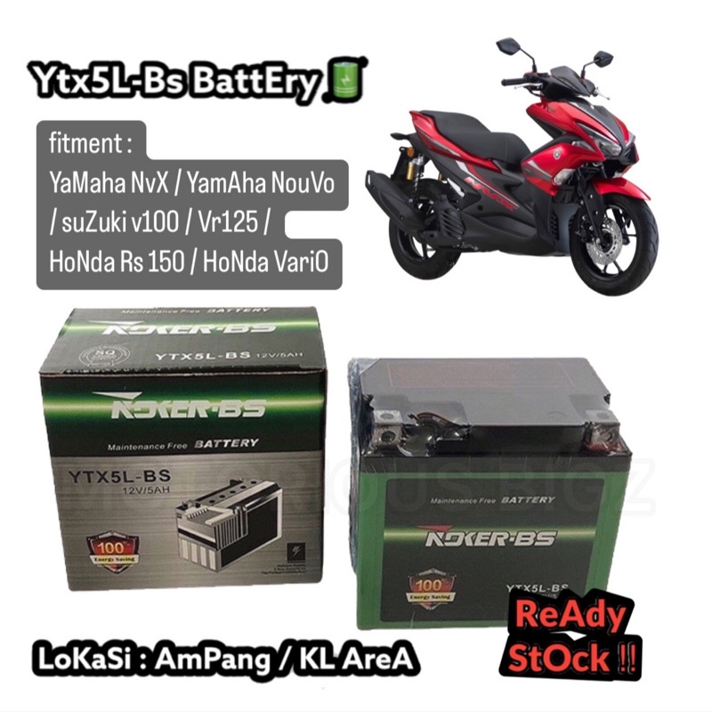 ‼️READY STOCK‼️ YAMAHA NVX BATTERY NVX BATERI NOUVO BATERI V100 VR125 ...