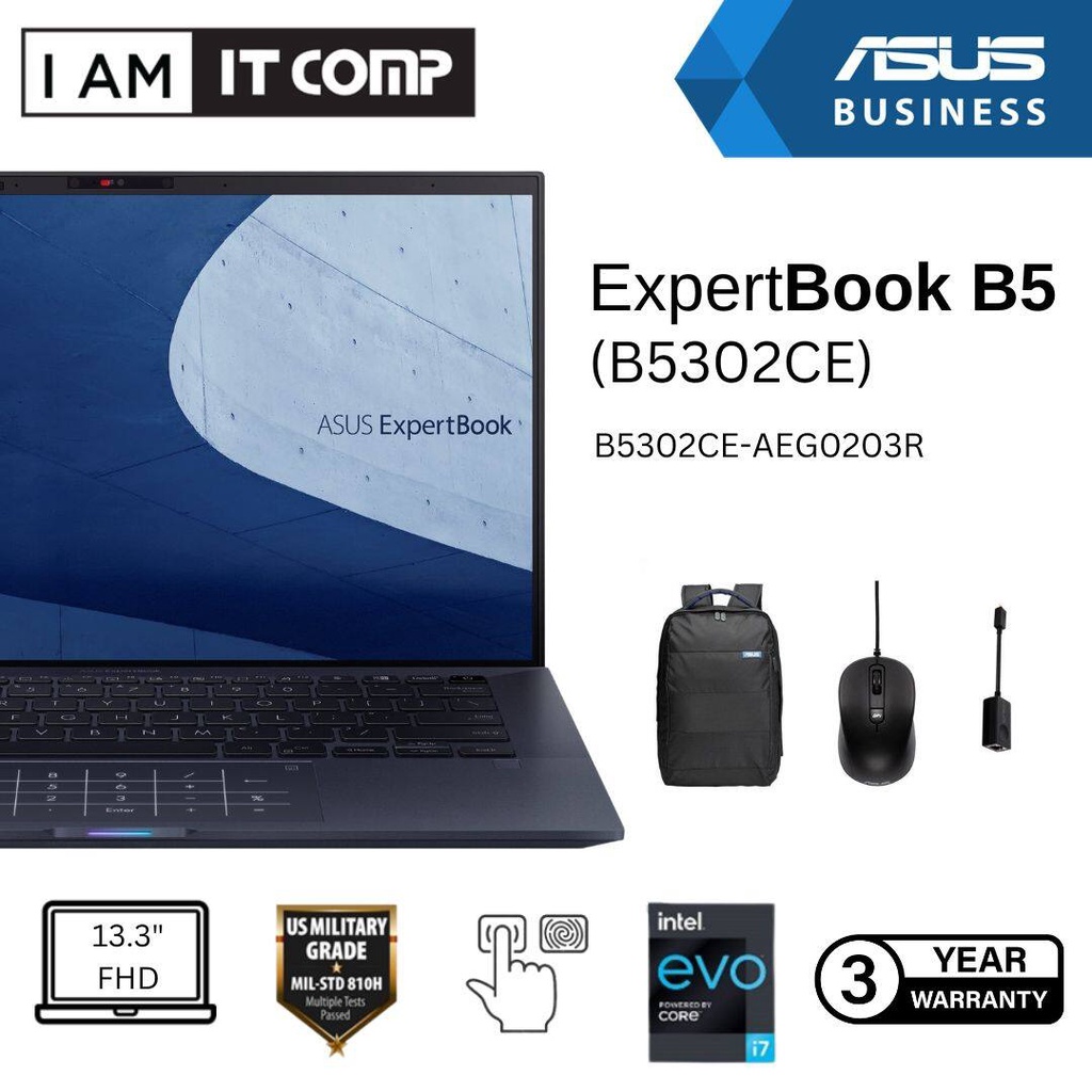 ASUS ExpertBook B5 (B5302CE) i5-1135G7/8GB/256GB,512GB/13.3"FHD/Iris(B5302CE-AEG0203R/B5302CE ...