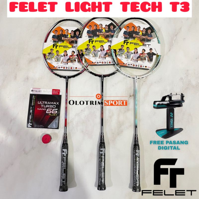Felet LIGHT TECH T3 5u 78gr 32lbs T 3 Badminton Racket Original ...