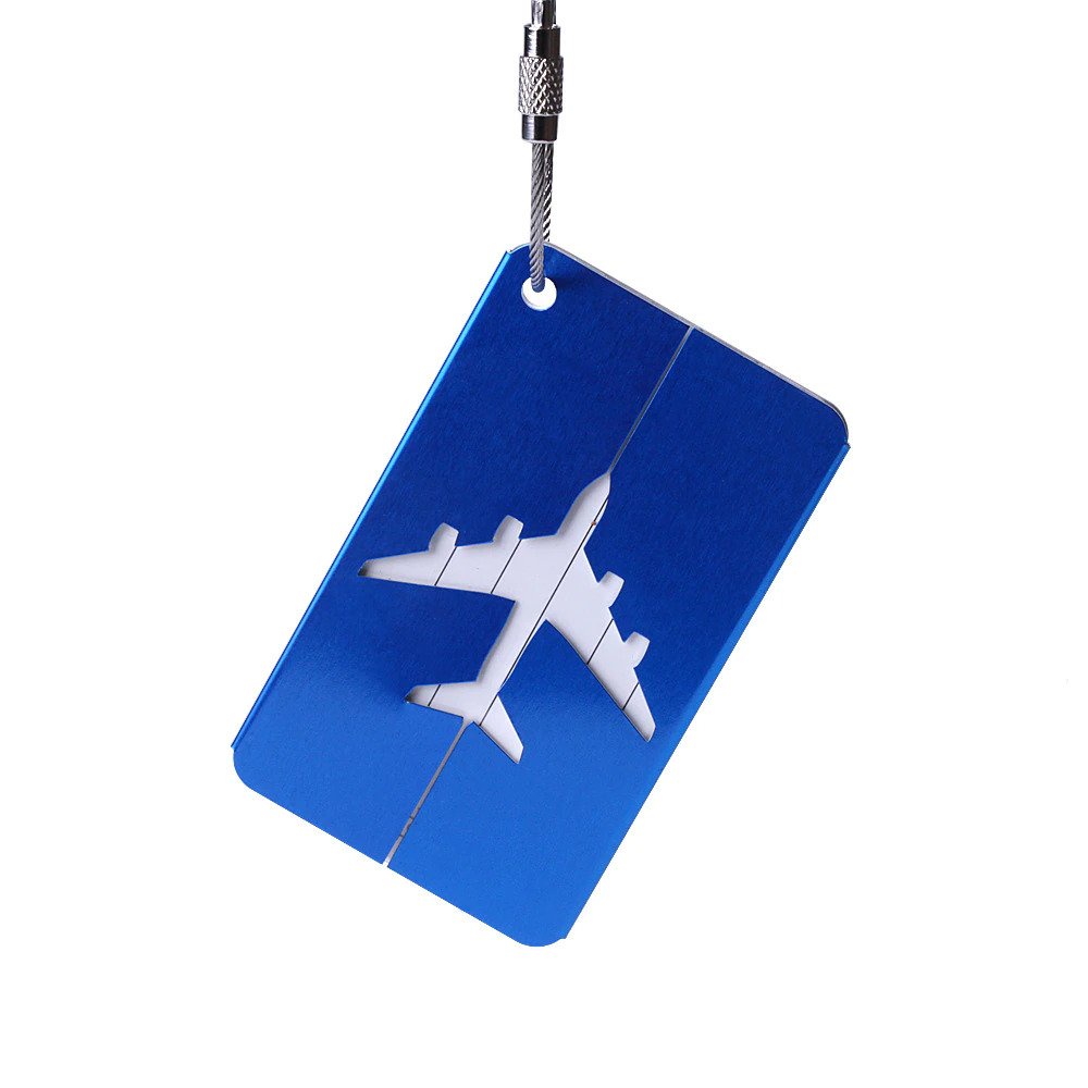 DM Metal Luggage Tags Baggage Suitcases Travel Labels Plane Shape With ...
