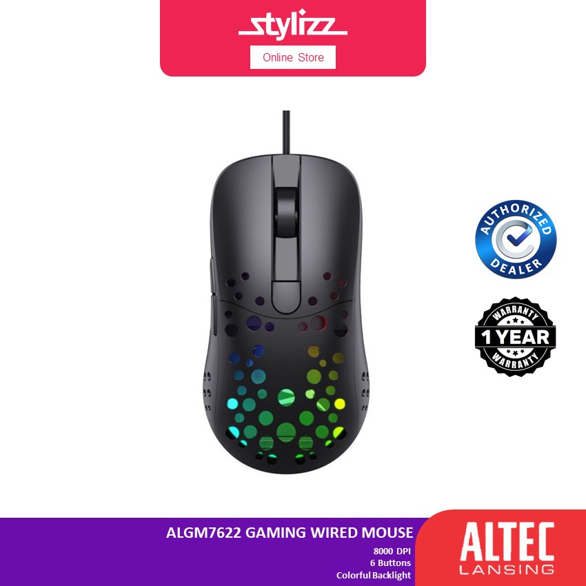 ALTEC LANSING ALGM7622 GAMING MOUSE-8000 DPI, RGB LIGHTING, 6 BUTTONS ...