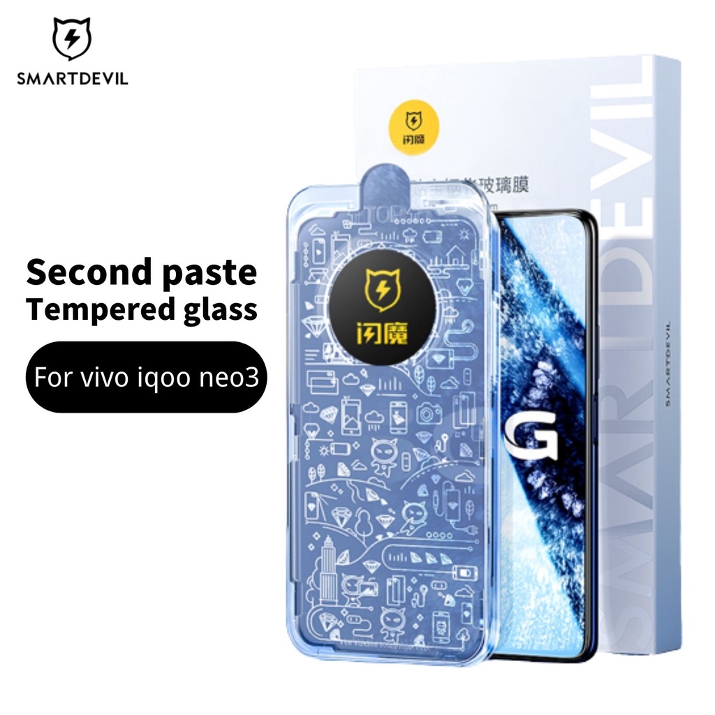 SmartDevil Second Paste Tempered Glass Screen Protector For vivo iQOO Neo 3/oppo reno 6 HD With ...