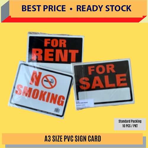 A3 SIZE PVC SIGN CARD / SIGN CARD / PVC SIGN CARD / A3 SIZE | Shopee ...