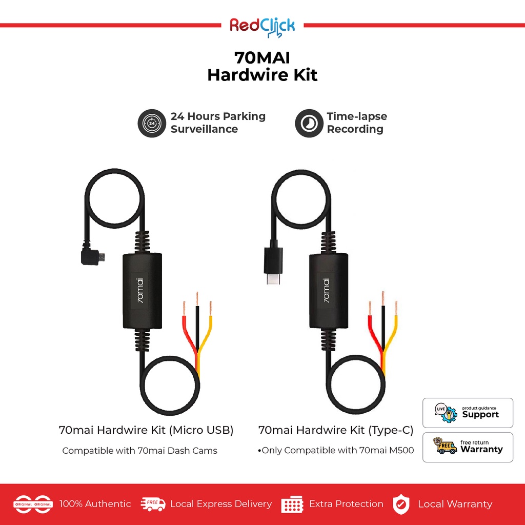 70mai Hardwire Kit UP02 / UP03 For 24 Hours Parking Surveillance ...