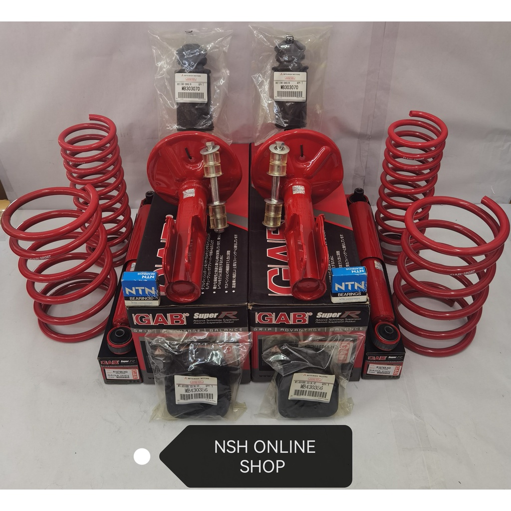GAB Super R Absorber (Heavy Duty) Front & Rear+Sport Spring+Abs Mtg+Abs ...