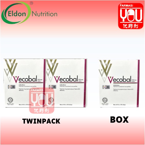 [YOUPHARMACY] Eldon Vecobal 500mcg tablet 120'S/2X120'S With Free Gift ...