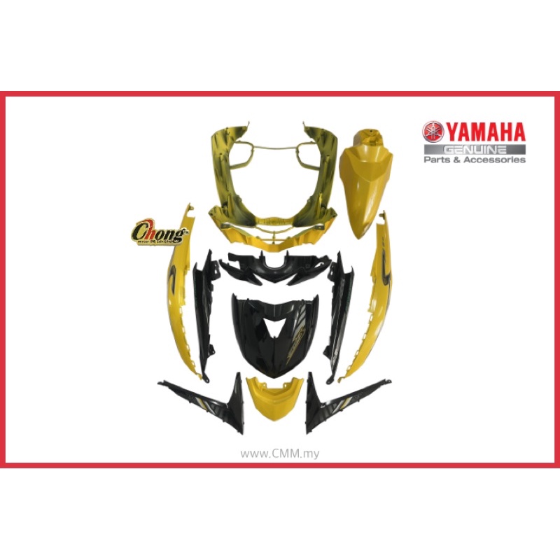 Yamaha Egos Fi Body Cover Set & Stripe (Kuning) Original HLY! | Shopee ...