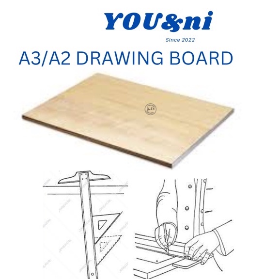 Wooden Drawing Board A3/A2 With T Square Slot Hole | Shopee Malaysia