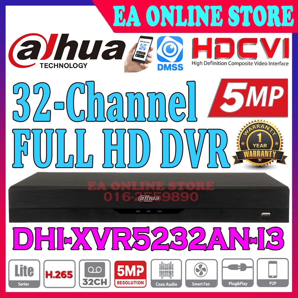 Dahua XVR5232AN-I3 32 Channel 32CH Full HD 5M-N 1080P VGA/HDMI DVR CCTV ...
