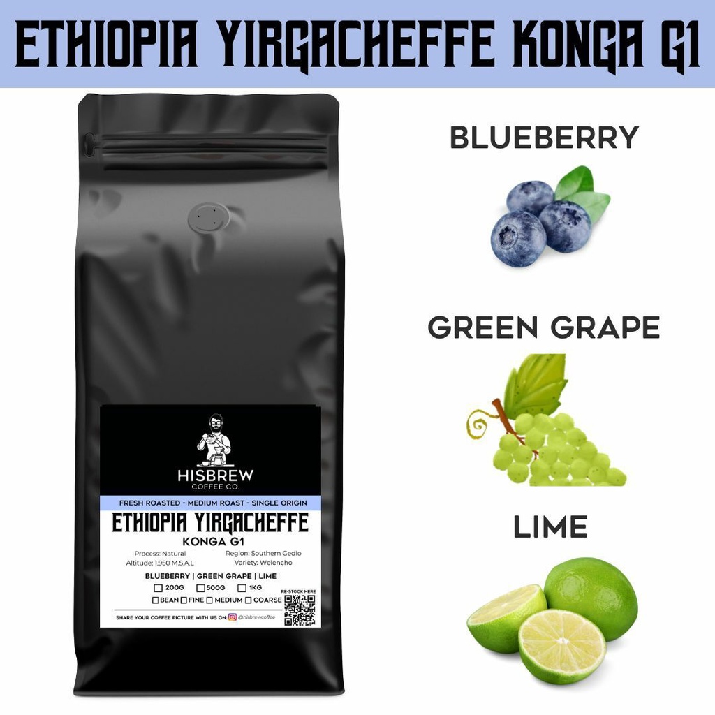 Ethiopia Yirgacheffe Konga G1 Coffee Bean | Medium Roast | Shopee Malaysia