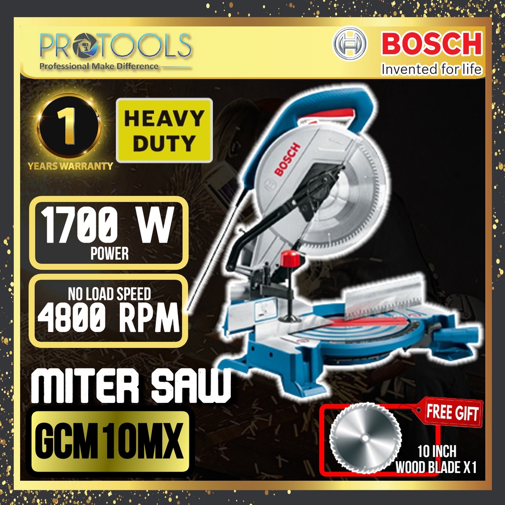 BOSCH GCM10MX ( GCM 10 MX ) PROFESSIONAL MITER SAW 10"1700W WITH FREE ...