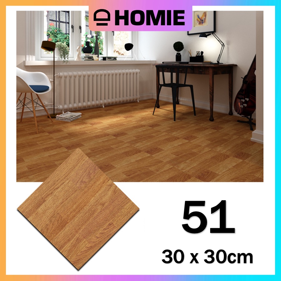 [54PCS PER BOX] Vinyl Flooring Floor Sticker Vinyl Jubin Lantai Mozek ...