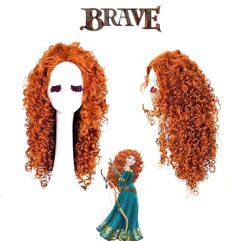Cosplay Brave Merida Wig Long Curly Hair For Halloween Con Comic ...