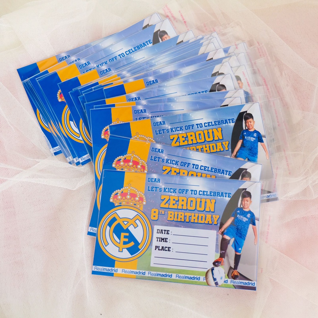 Real Madrid Football Birthday Invitation Card | Shopee Malaysia