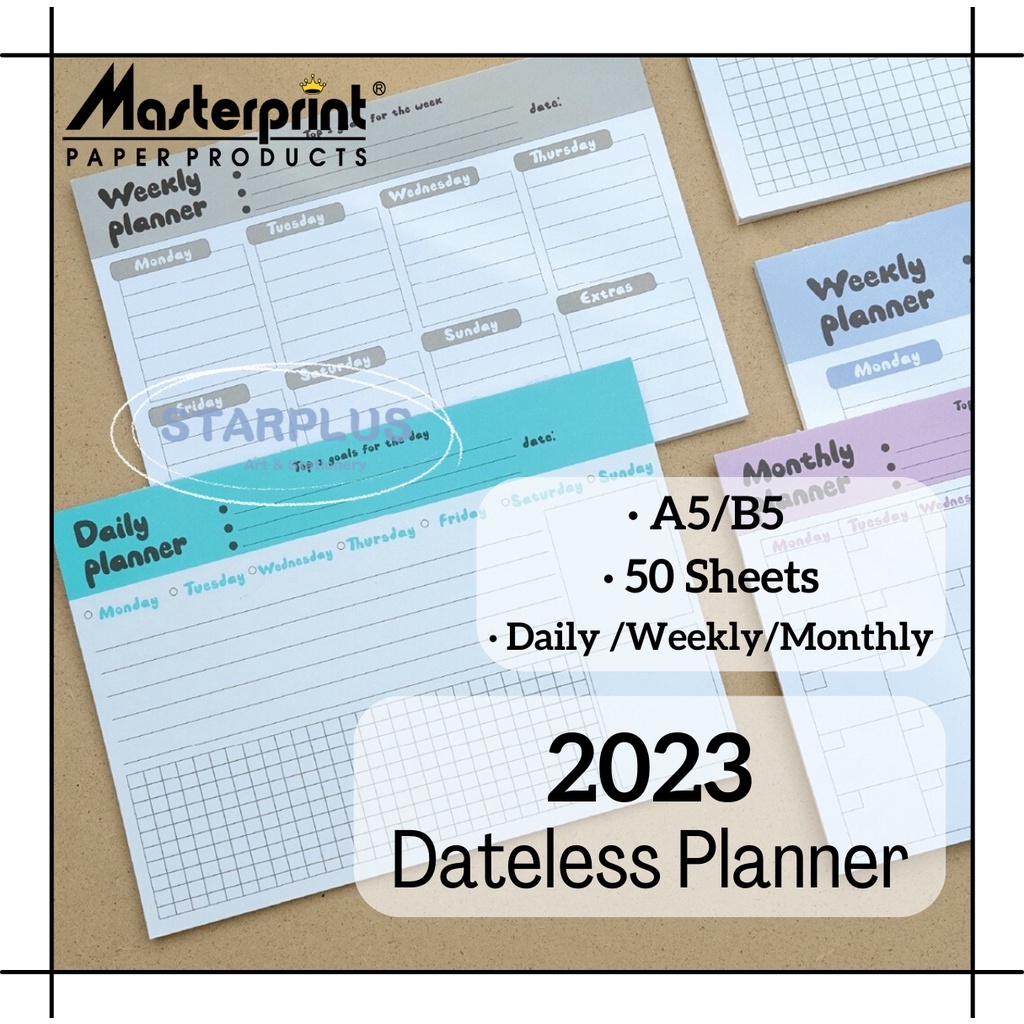 (Starplus)Handwriting A5 | B5 DIY Dateless Monthly/Weekly/Daily Planner ...