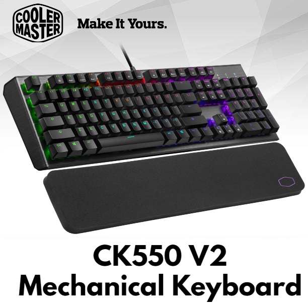 Cooler Master CK 550 V2 RGB Gaming Keyboard | Wrist Rest | | CK550 ...