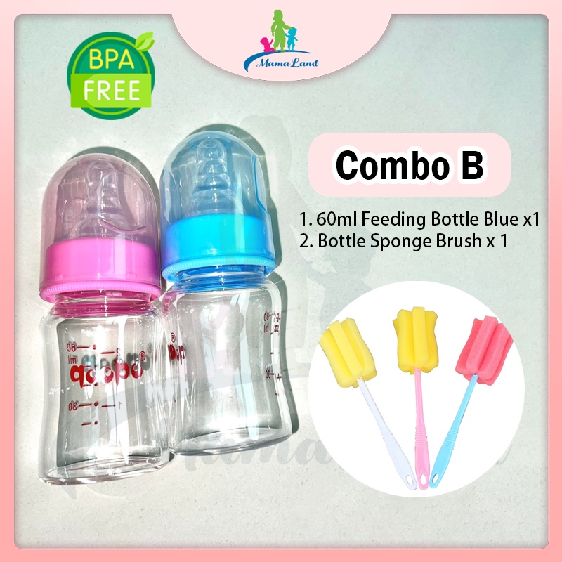 Glass Baby Bottle 60ml 120ml HEAT RESISTANCE Feeding Bottle BPA Free ...