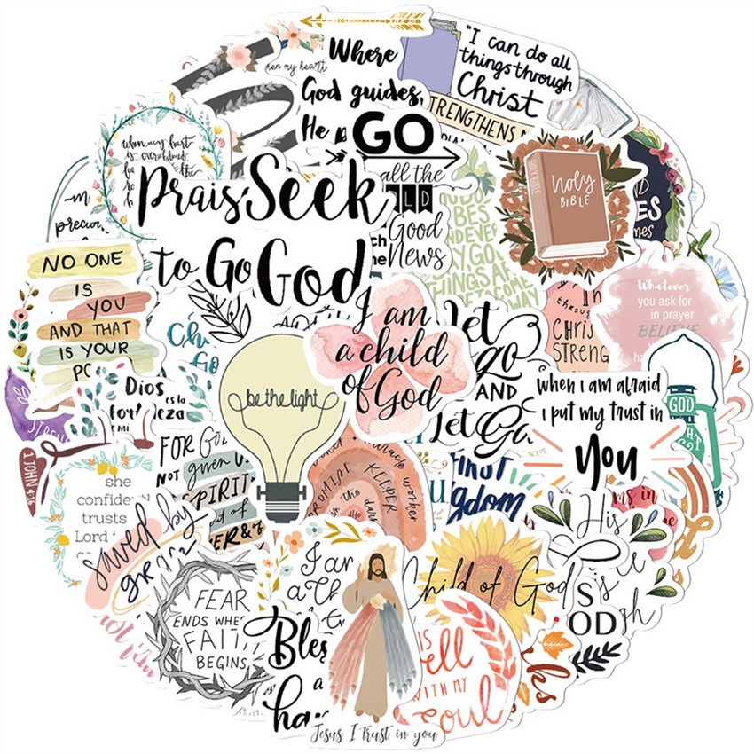 100Pcs/Set Jesus Christ & Bible Phrase Series A Classical Wisdom Words ...