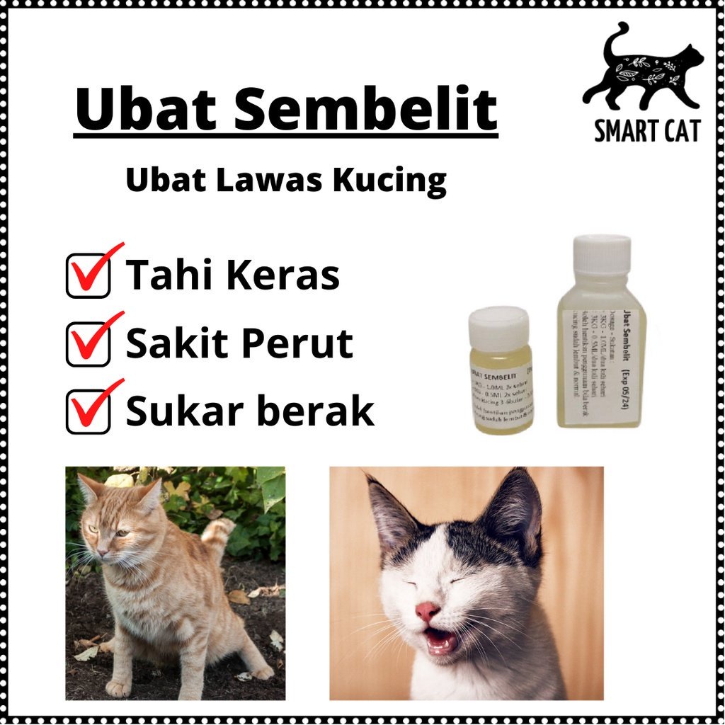 SmartCat Ubat kucing Sembelit / Susah Buang Air Besar / Masalah Buang ...