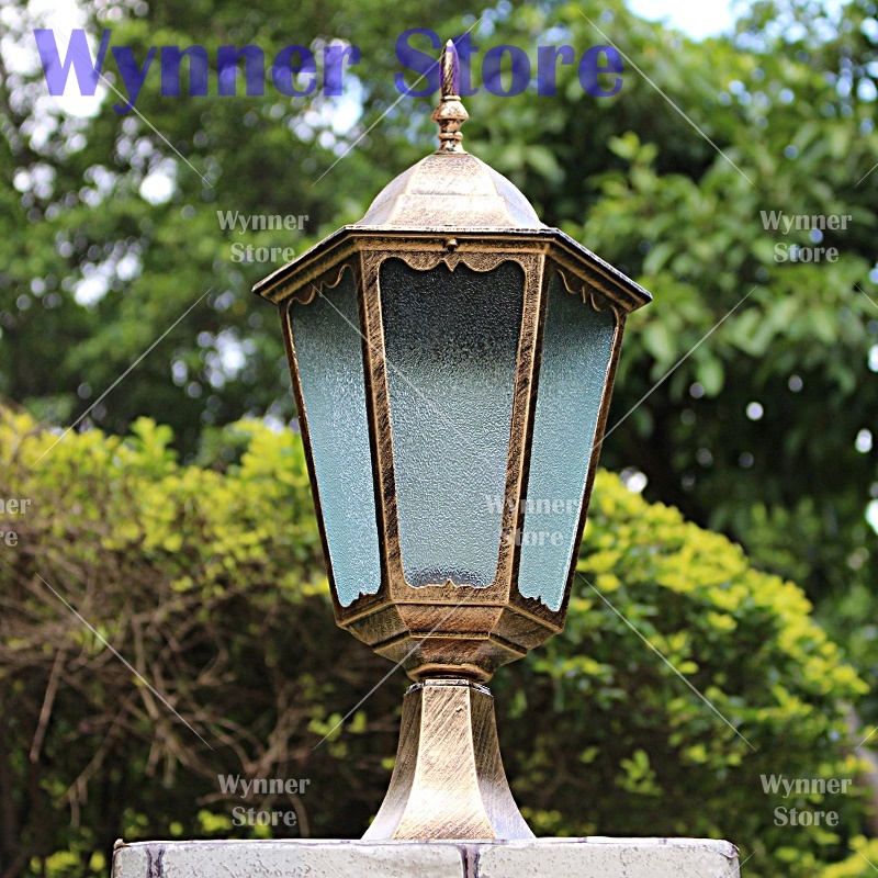 Outdoor Light [Gate Lamp] Pillar Light Big Size Copper Colour Garden ...