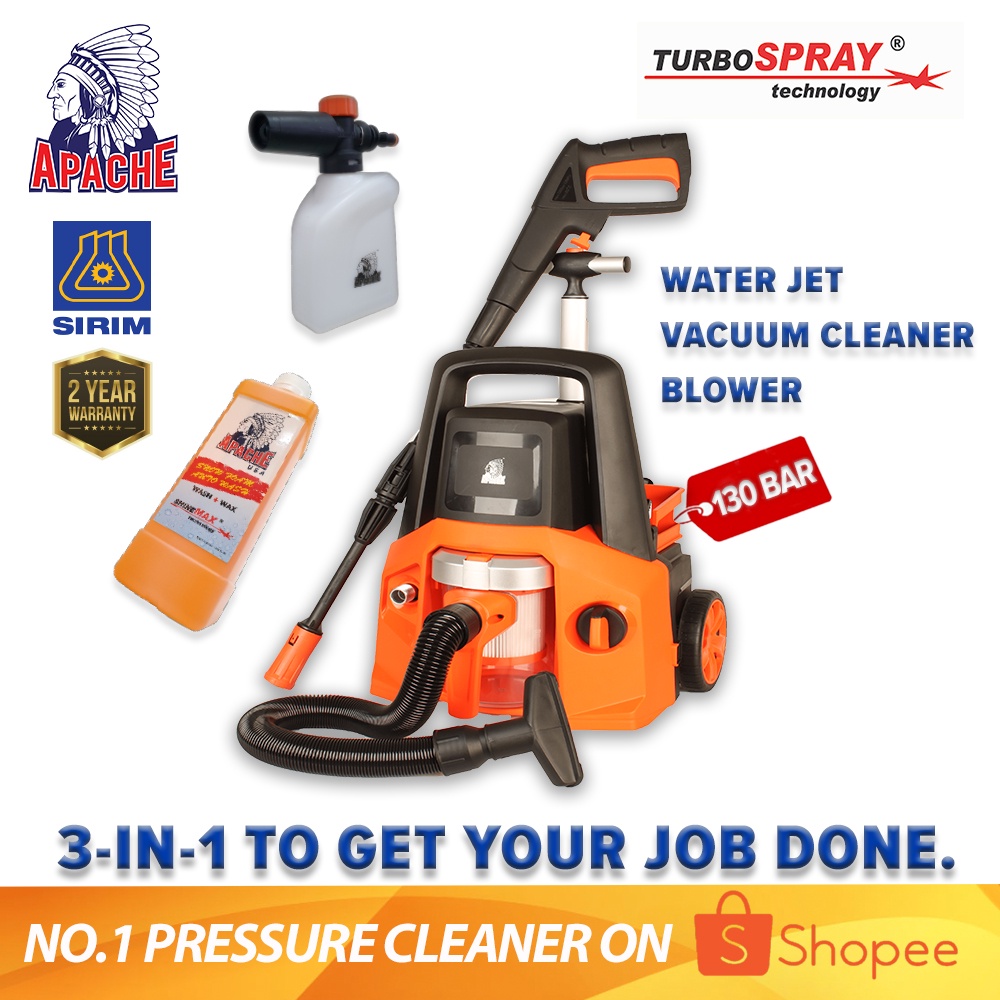 APACHE HV4213 3-in-1 TurboSpray 130 BAR | High Pressure Water Jet ...