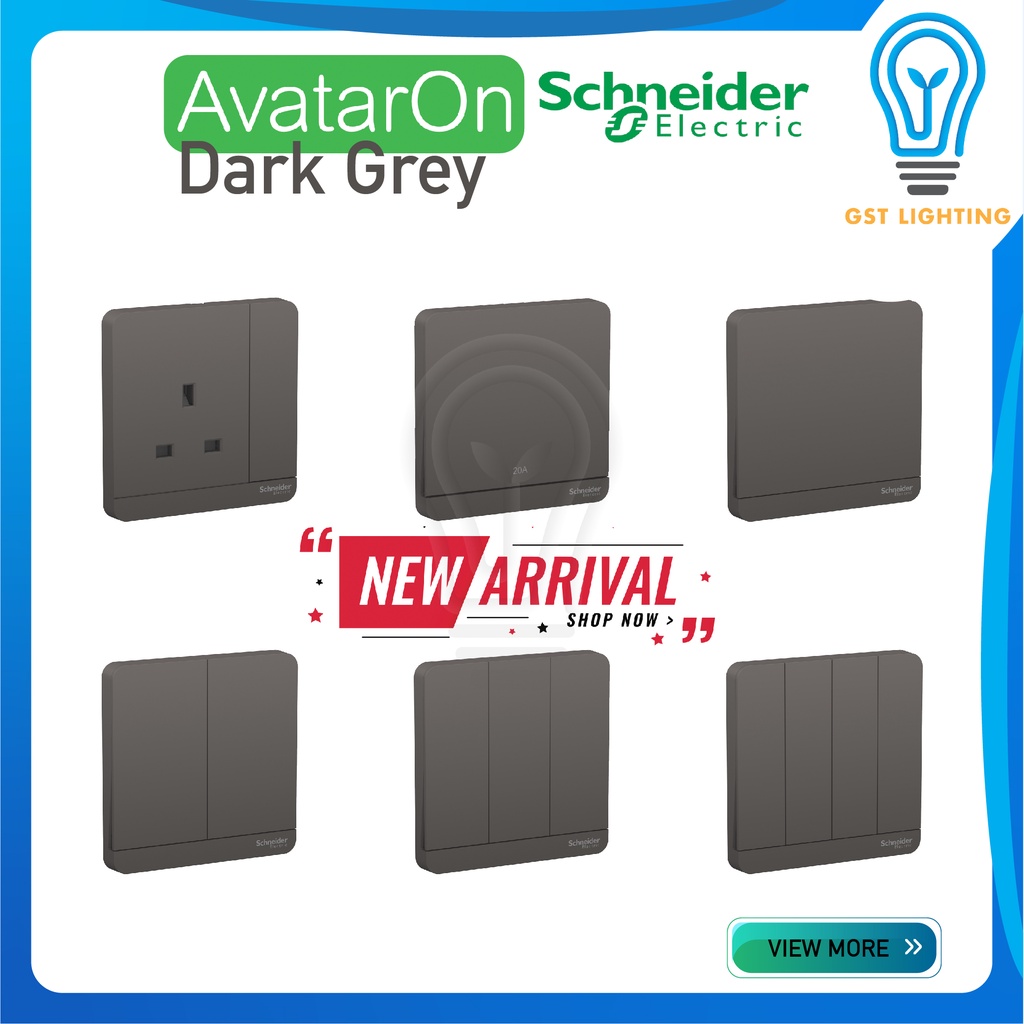 Schneider Electric Avataron Series (Dark Grey) Switches & Sockets ...
