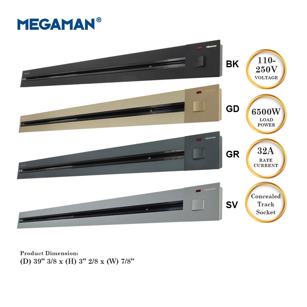 [SIRIM] [Concealed Installation]Megaman Power Track Socket 40CM 60CM ...