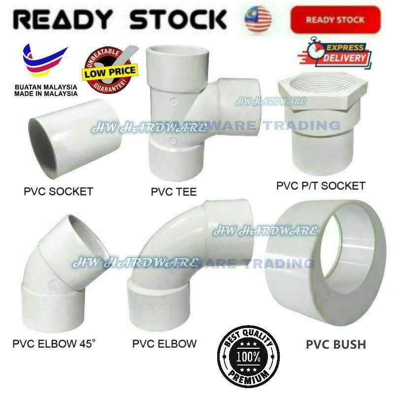 32mm~50mm ( White ) PVC FITTING UPVC FITTING | Shopee Malaysia