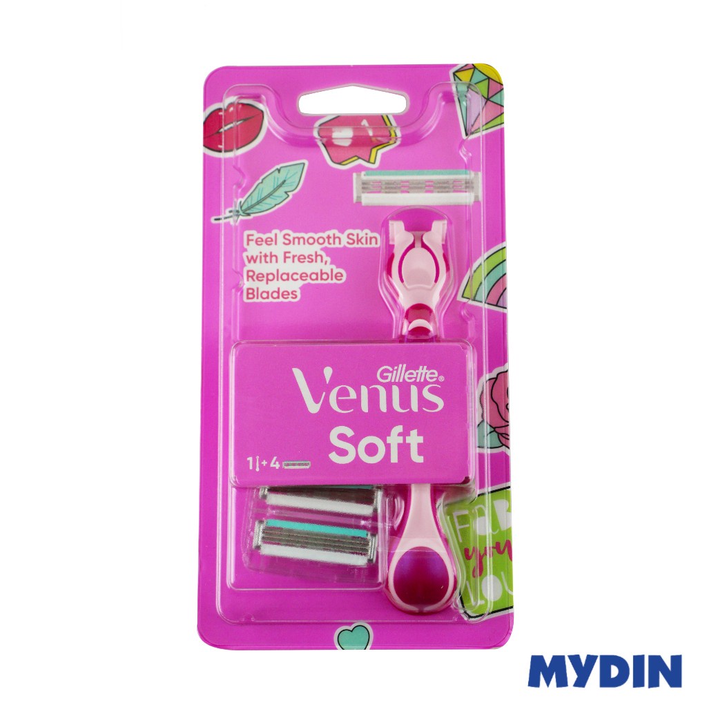 Gillette Venus Soft (1 Razor Handle + 4 Blades) | Shopee Malaysia