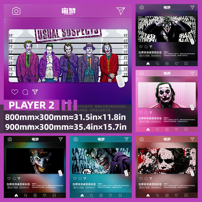 DC Joker Mouse Pad Large Movie Gaming Mousepad Cute Keyboard Laptop ...