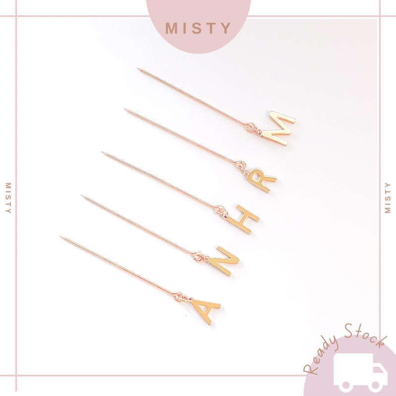 Initial Letter Pin Tudung Shawl Pin Jarum Peniti Pin Hijab Pin Shawl ...