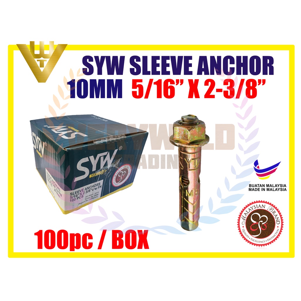VERYWELD SYW PALAM DINDING / Sleeve Anchor Wall Plug Besi M10 5/16" X 2 ...