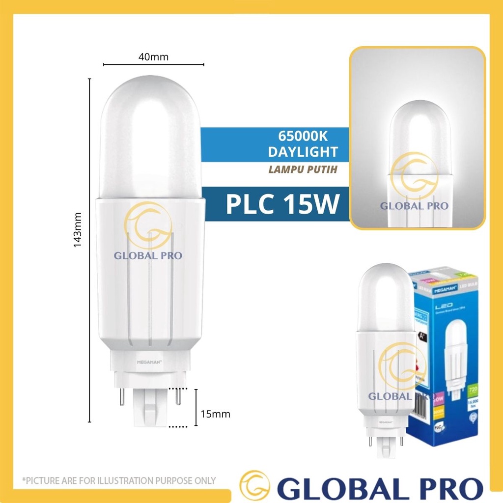 [SIRIM] MEGAMAN 10W / 15W G24 PLC / ES E27 LED Stick Bulb Ceiling Light Mentol Lighting Home ...