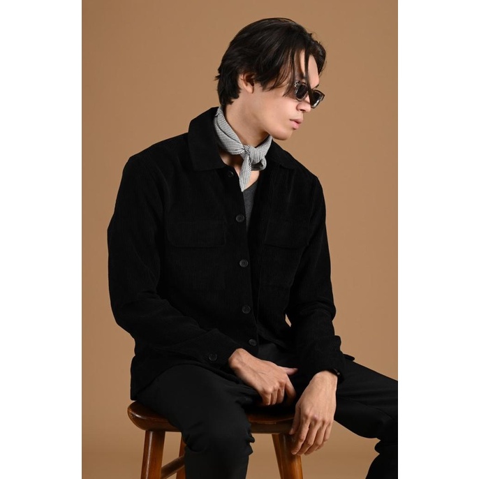 Prepp STUDIO CORDUROY JACKET OVERSHIRT JACKET BLACK | Shopee Malaysia