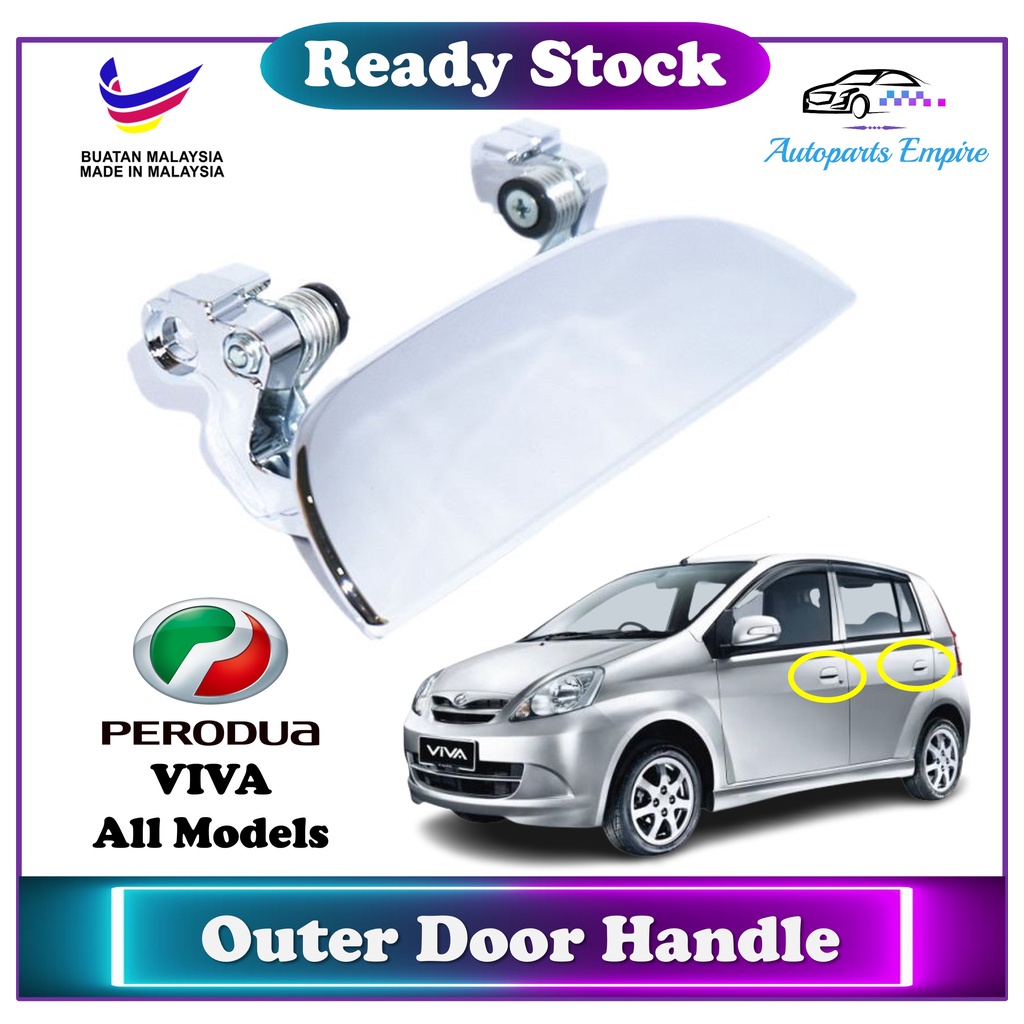 Perodua Viva / Elite 】 Outer Door Handle / Pemegang - Chrome Black Blue ...