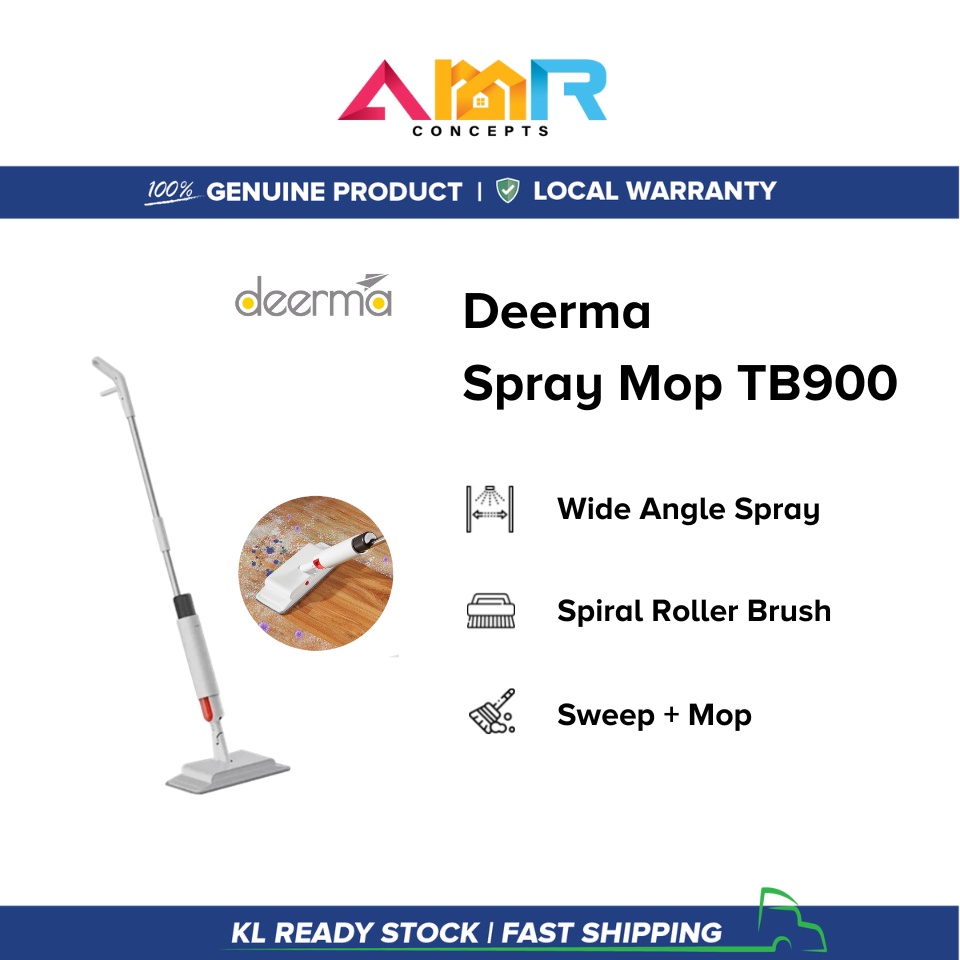 Deerma TB900 Sweeping & Mopping 2 in 1 Handheld Water Spraying Mop Wet ...