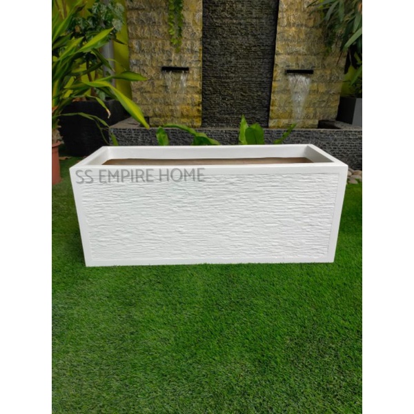 RUDI PB7 White Texture Planter box Fiberglass Flower Pot Pasu Bunga ...