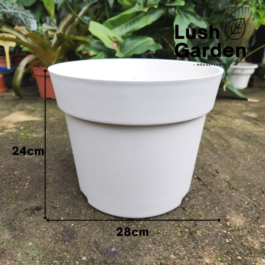 Felton FBL2746 280mm Plastic Flower Round Pot White / Pasu Bunga ...