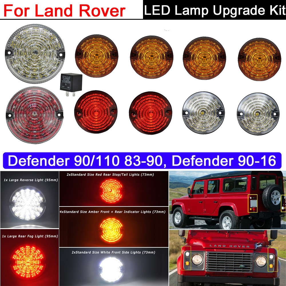 10 Pcs Lights For Land Rover Defender 1990-2016 Include LED Rear Fog ...