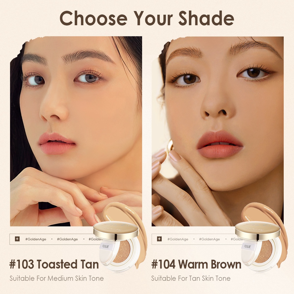 FOCALLURE Poreless Medium-full Coverage BB Cushion Foundation Oil ...