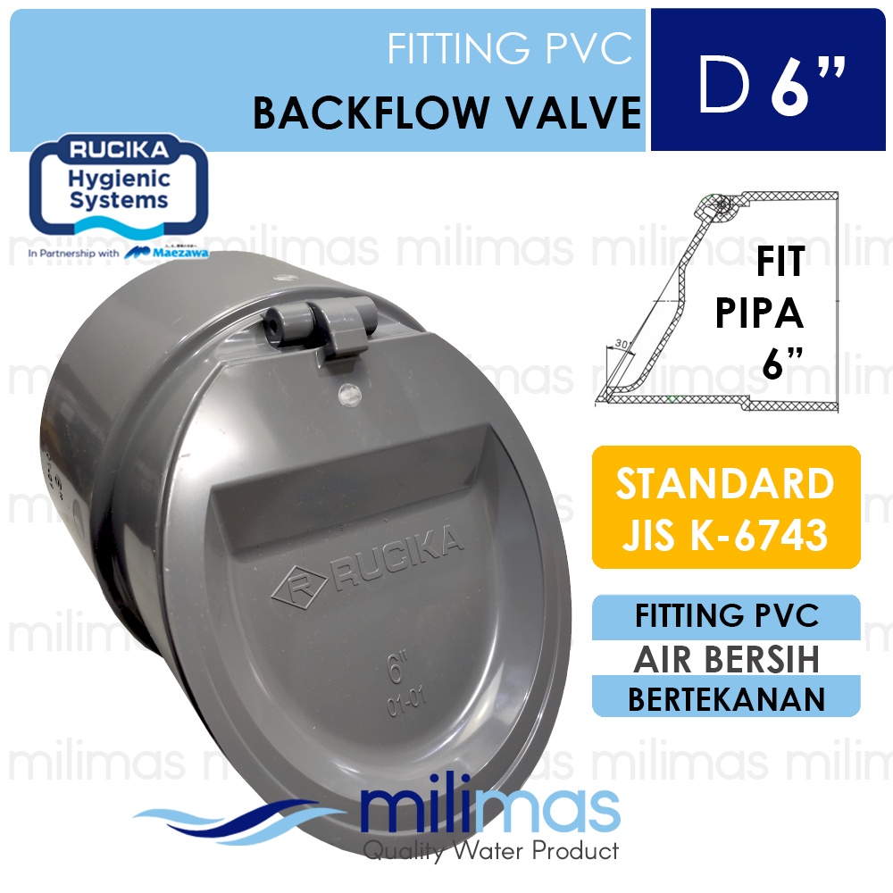 Rucika - BACKFLOW VALVE D 6" - PVC Fittings Anti Rat Disposal Cap ...