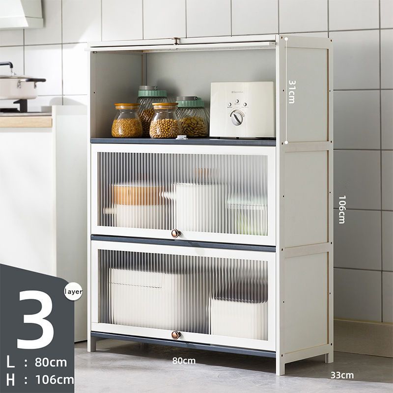 🔥Ready Stock🔥kitchen storage rack with door floor multi-functional ...