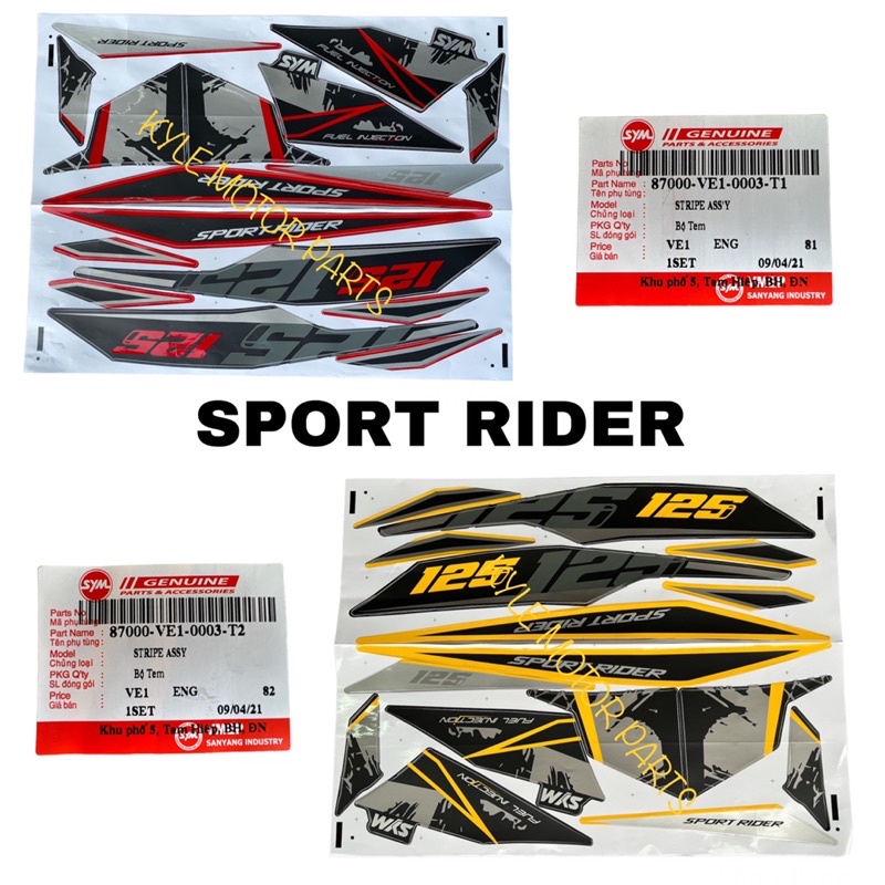 SPORT-RIDER125 BODY STICKER SET ORIGINAL SYM 100% | Shopee Malaysia