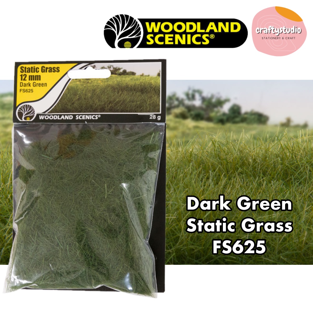 Woodland Scenics Dark Green Static Grass 12mm FS625, Scenery Model ...
