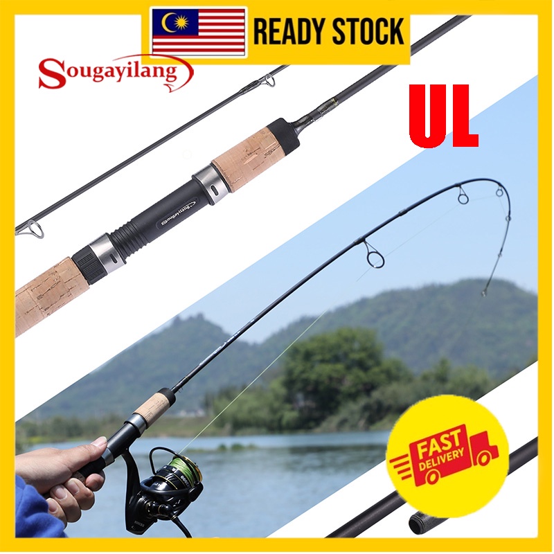 Sougayilang Ultralight Spinning/Casting UL Fishing Rod 24 Ton Carbon Fiber 2 Sections For ...