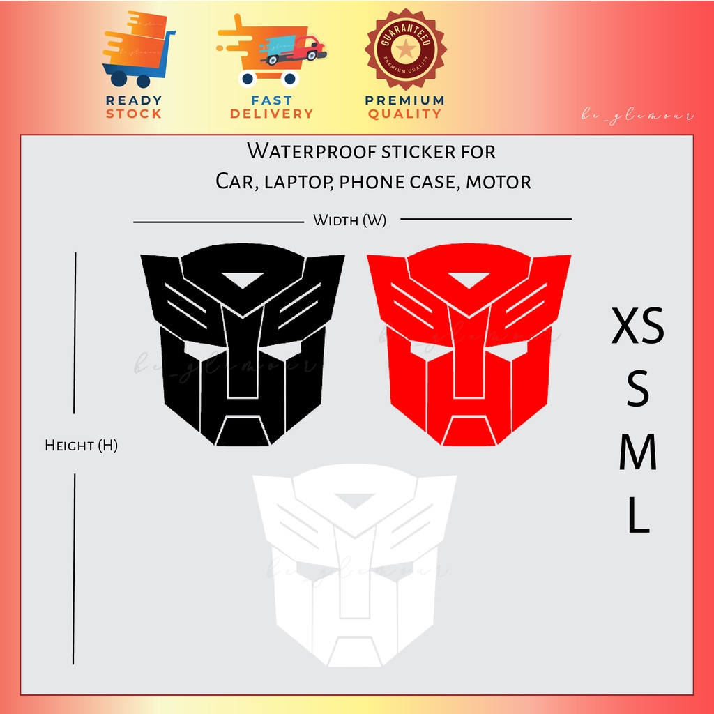 Transformers Autobots sticker reflective Decepticons Cybertron stiker ...