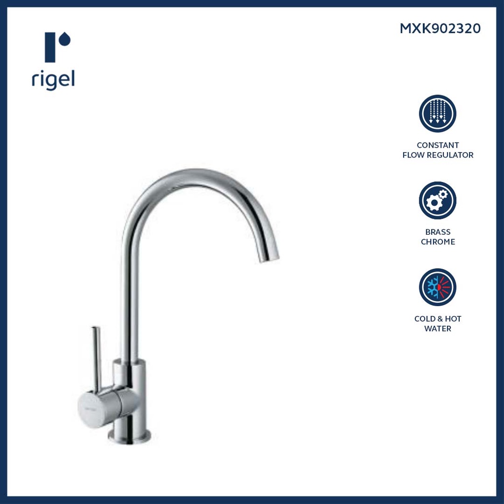RIGEL Kitchen Deck Mounted Sink Mixer Tap Water Tap Faucet MXK902320 | Shopee Malaysia
