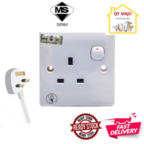 SIRIM 13A Switch Socket 3 Pin/Switch Socket Oulet/Switches Wall Switch ...